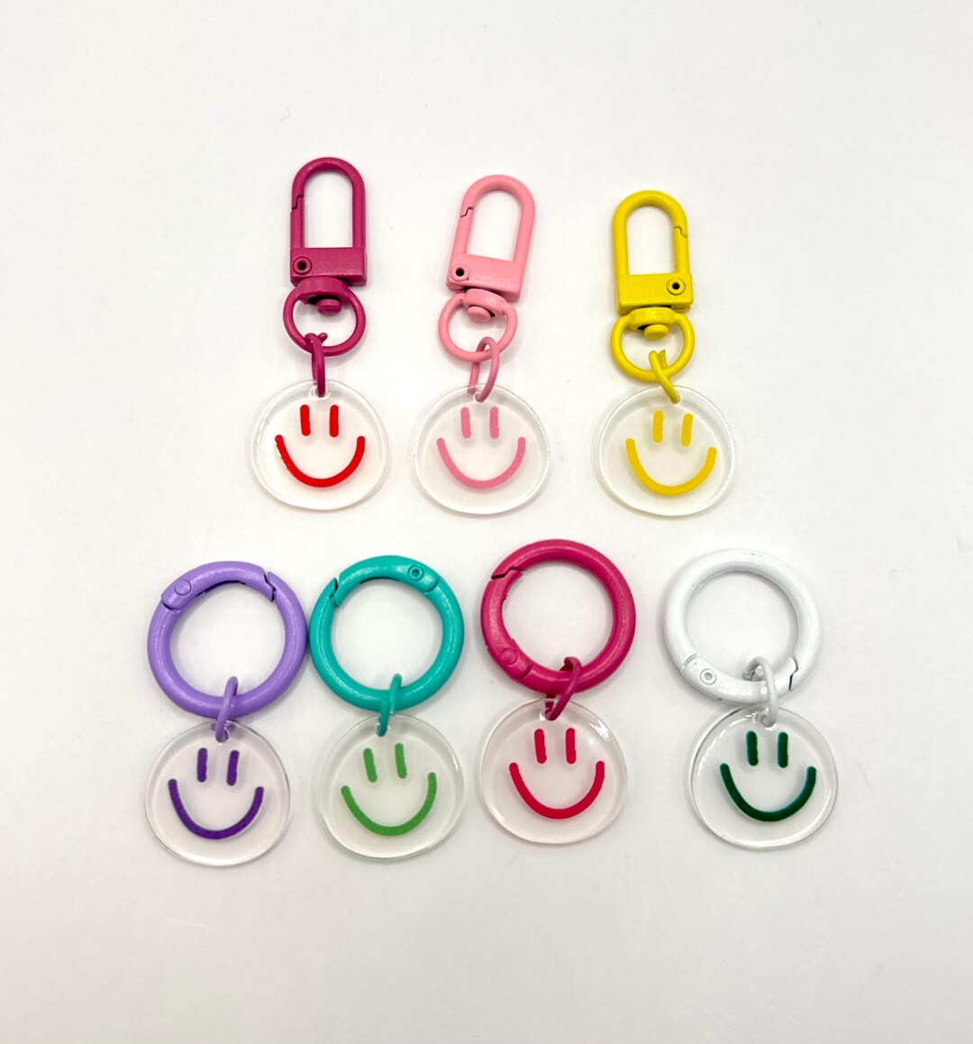 Smiley Face Keychain - Etsy