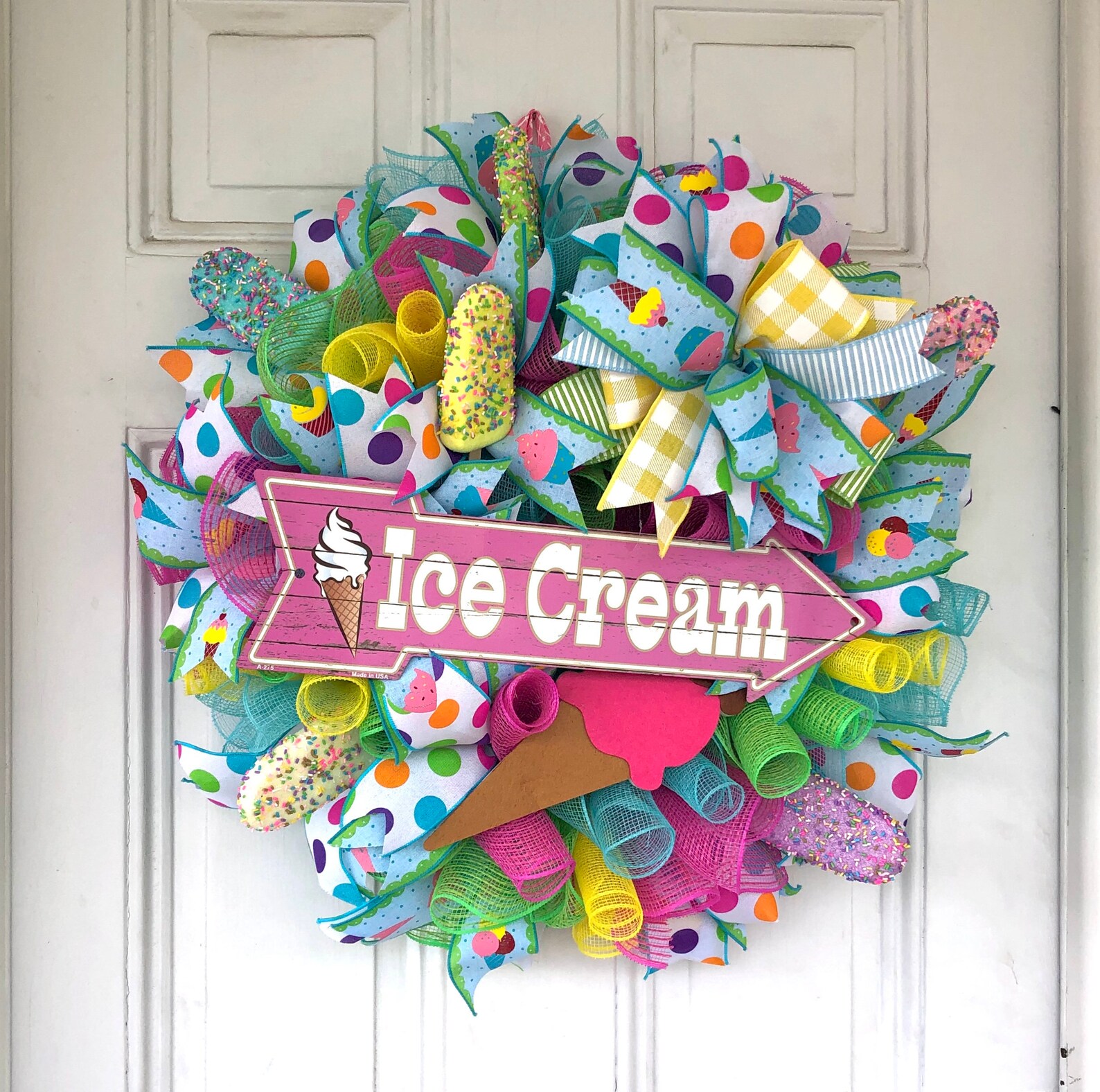 Corona de helado corona de verano corona de puerta - Etsy España