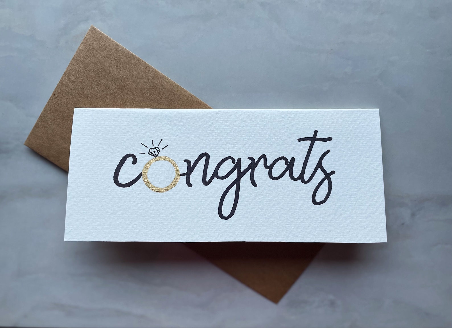 Engagement Ring Congrats Card - Greeting Card - Customizable - Etsy