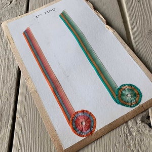One Antique French Ribbonwork Ribbon Sample Card Board ref: B-57B/1 Box ...