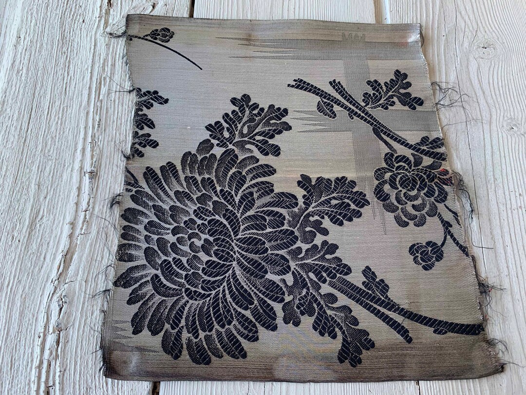 One 19th Century Metallic Lame Fabric Sample From a French Metallic ...