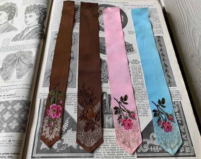 One Victorian Ladies Tie Sample "cravates Dames Collection" French ...