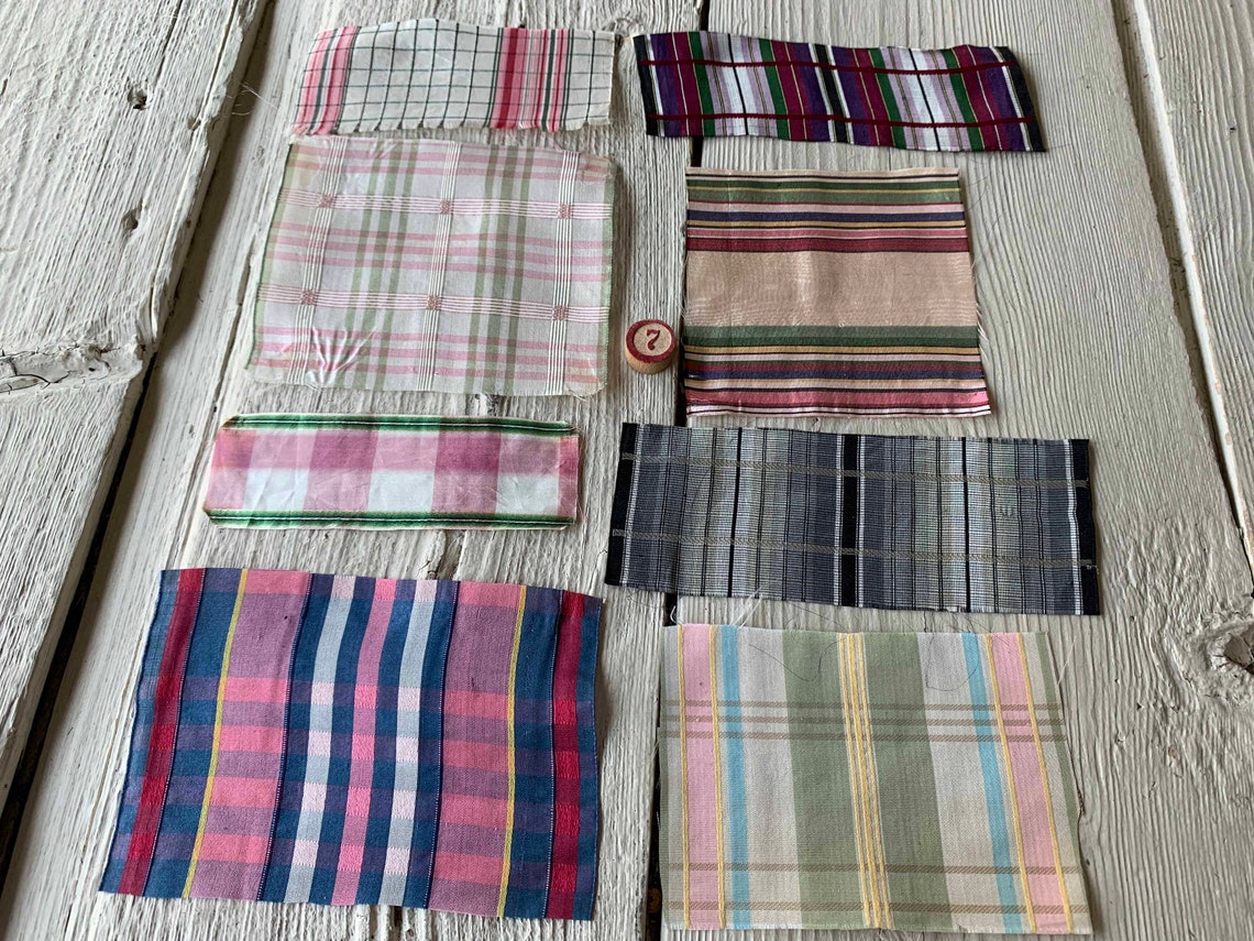 8 Pieces Antique Victorian French Textile Samples ref: A-7323/7 Box 4 - Etsy