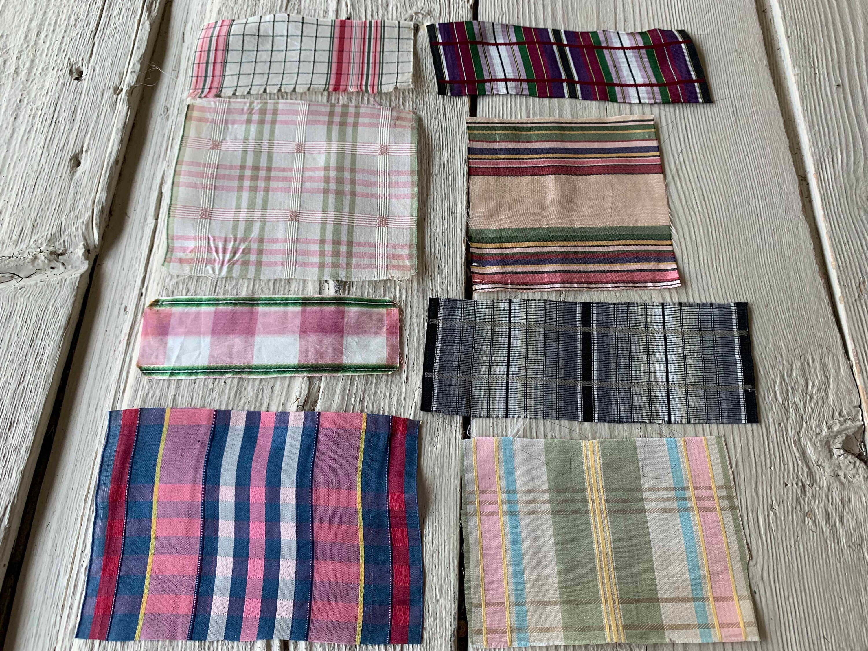 8 Pieces Antique Victorian French Textile Samples ref: A-7323/7 Box 4 ...