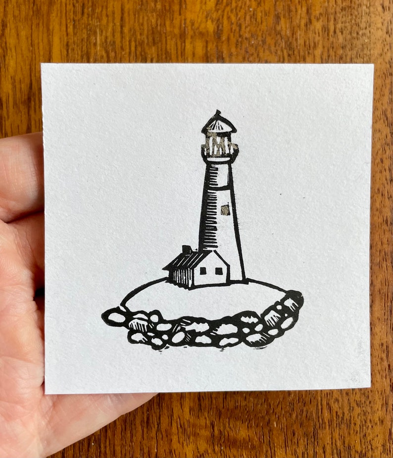 Mini Lighthouse, Linocut Art Prints - Etsy