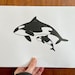 Original Linocut Art Print, Orca Whales, Parent and Child - Etsy
