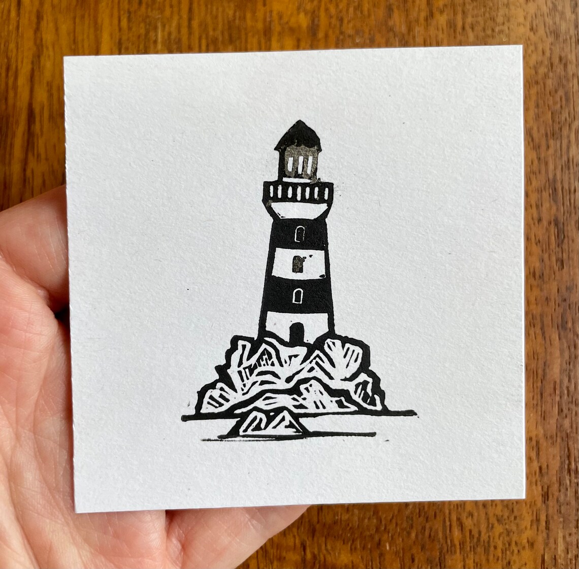 Mini Lighthouse, Linocut Art Prints - Etsy