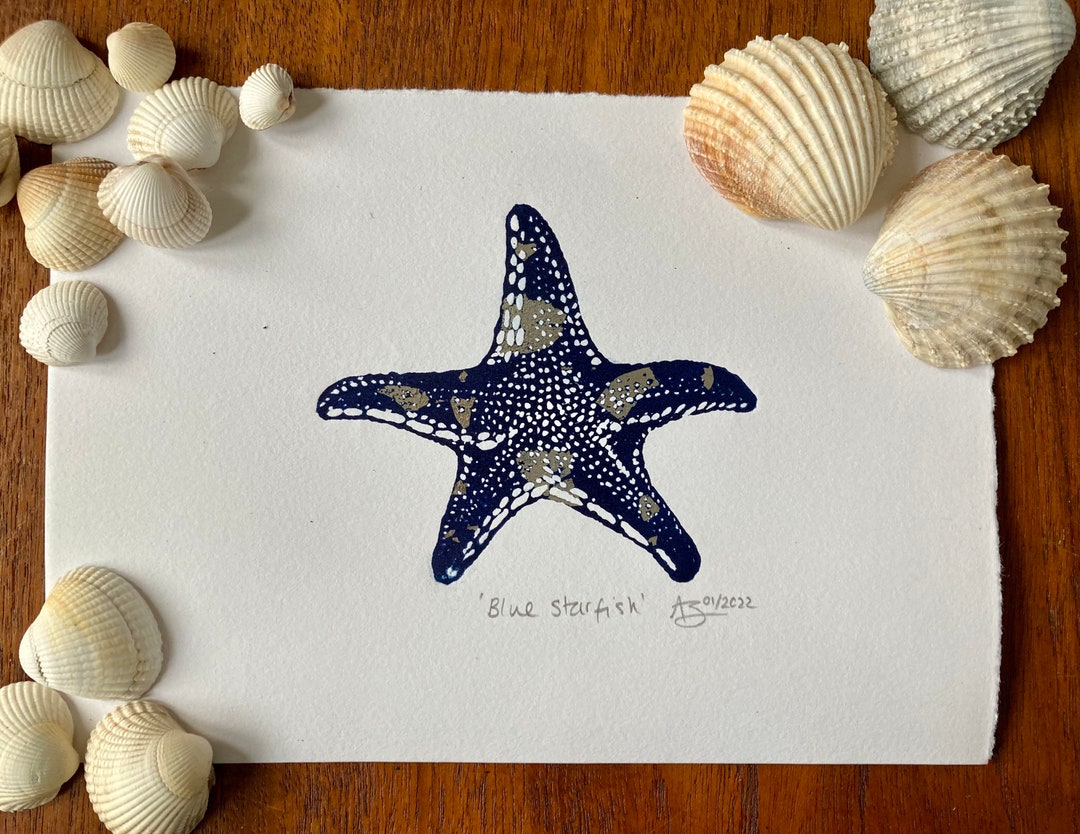 Starfish Original Linocut Art Print - Etsy