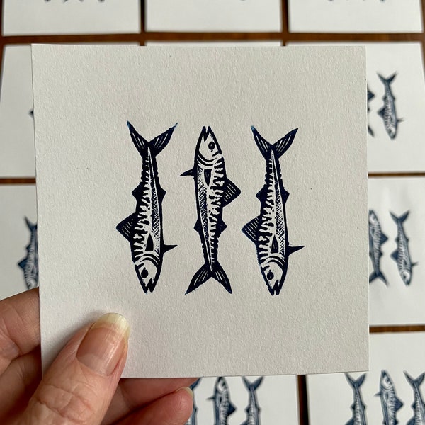 Fish Linocut - Etsy