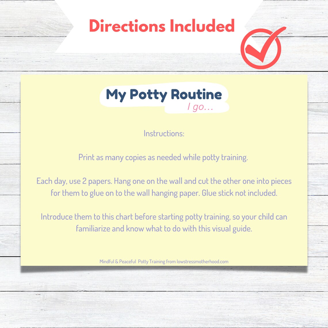 My Potty Routine Bathroom Wall Visual Printable, Potty Training Chart ...