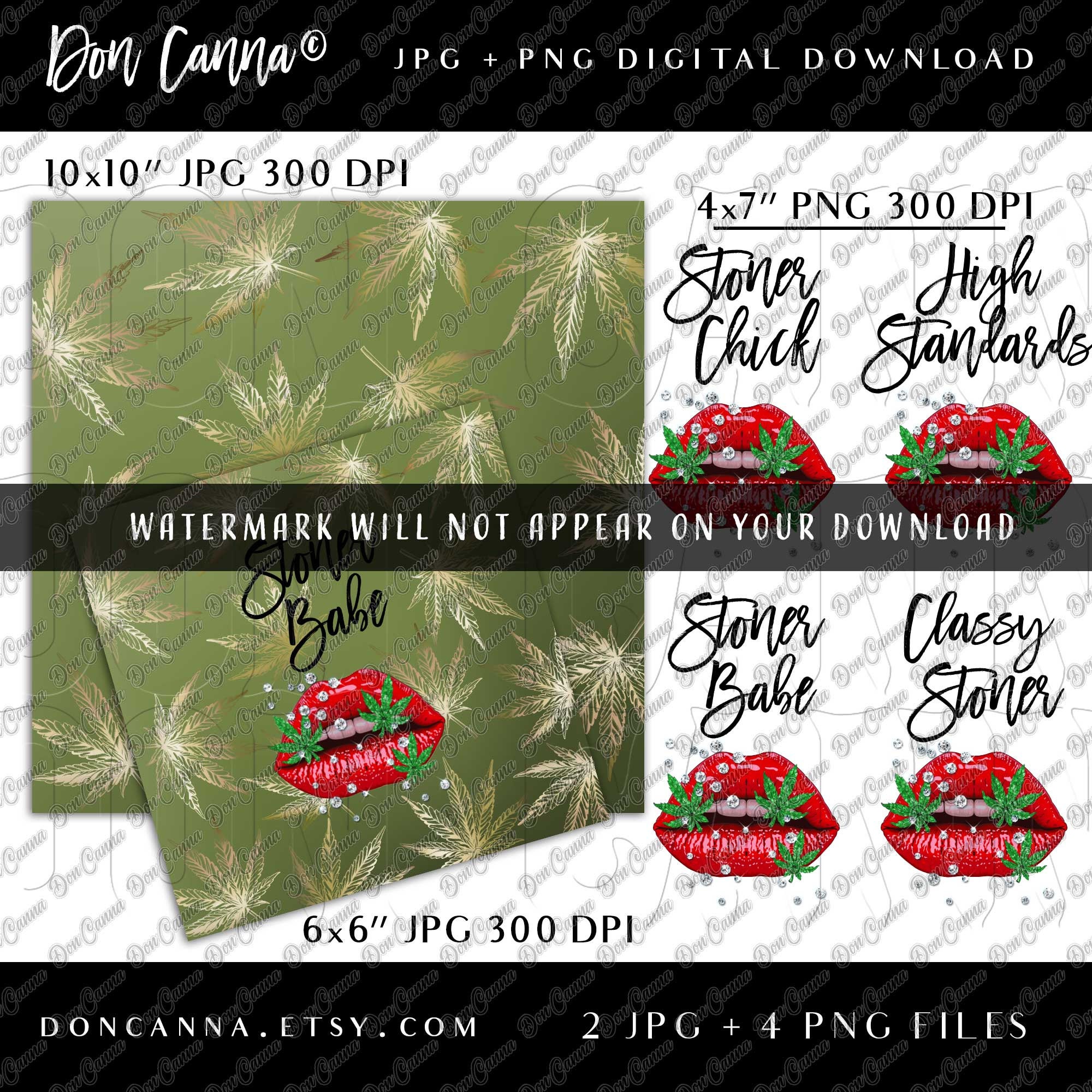 The Classy Stoner Digital Pattern Illustrations Cute | Etsy