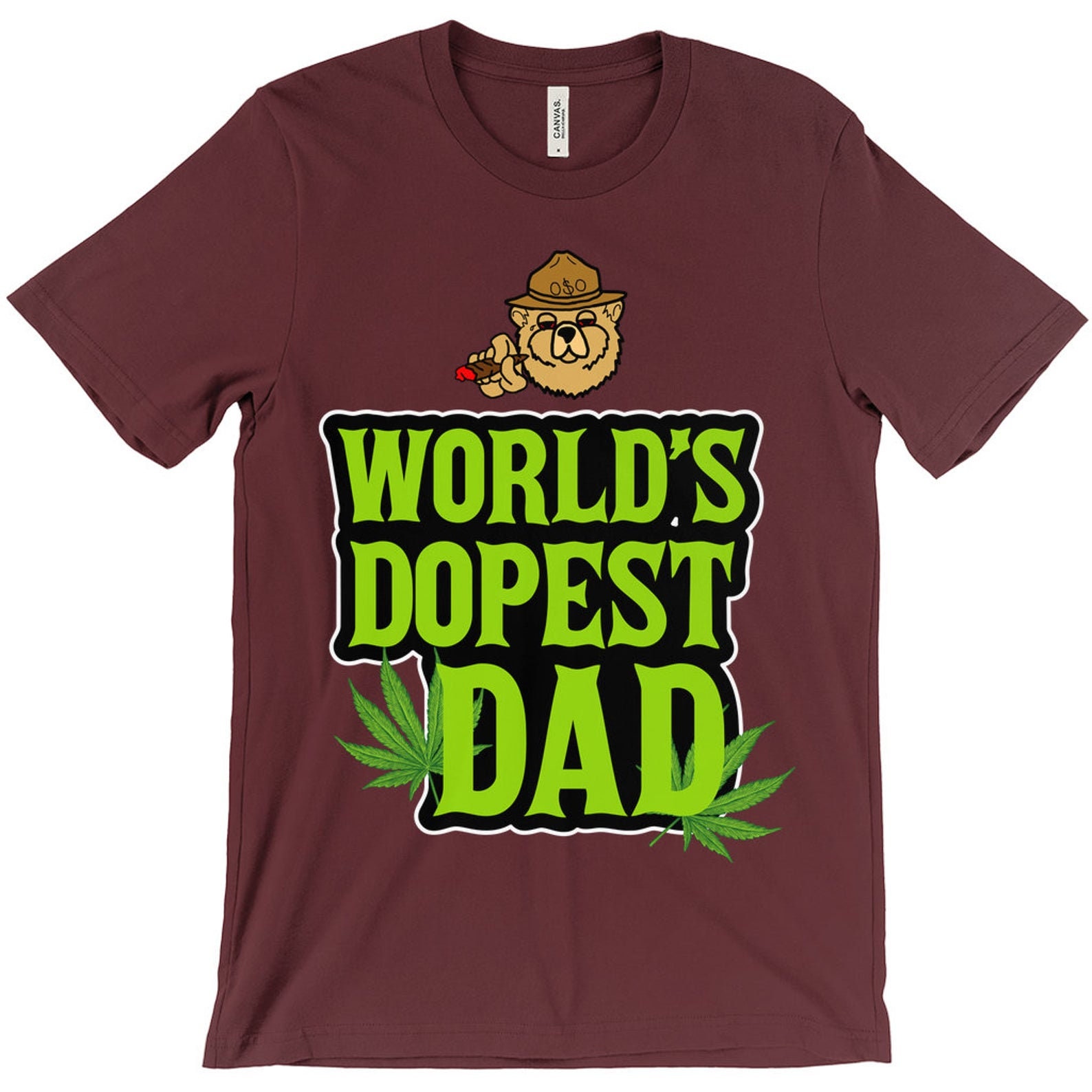 World's Dopest Dad Marijuana Leaf Stoner Bear Stoner | Etsy