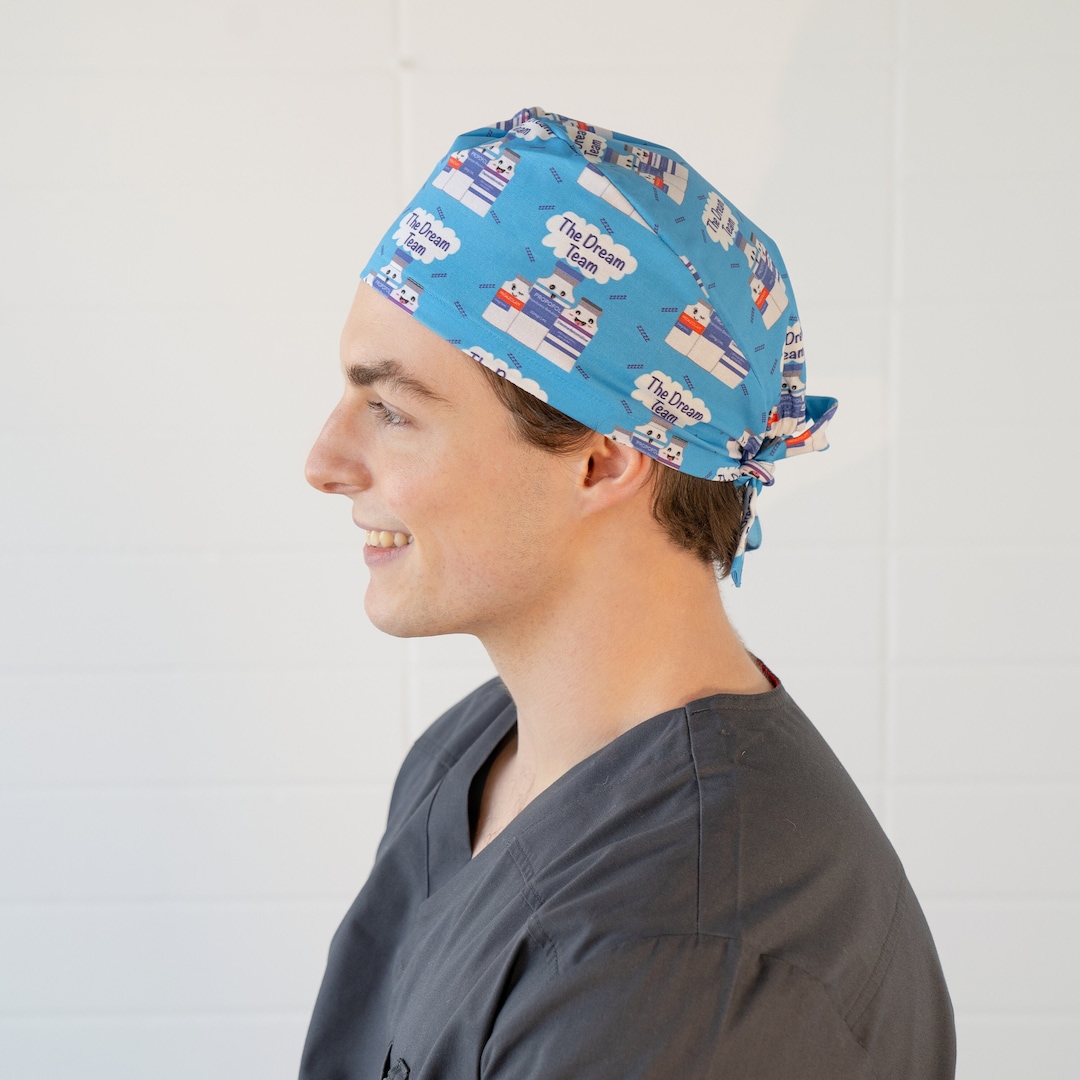 Louis + Phil the Dream Team Anesthesia Men's/unisex Tie Back Scrub Cap ...