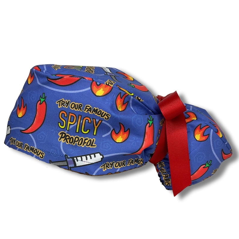 Louis + Phil Spicy Propofol Ribbon Tie Ponytail Scrub Cap - Etsy