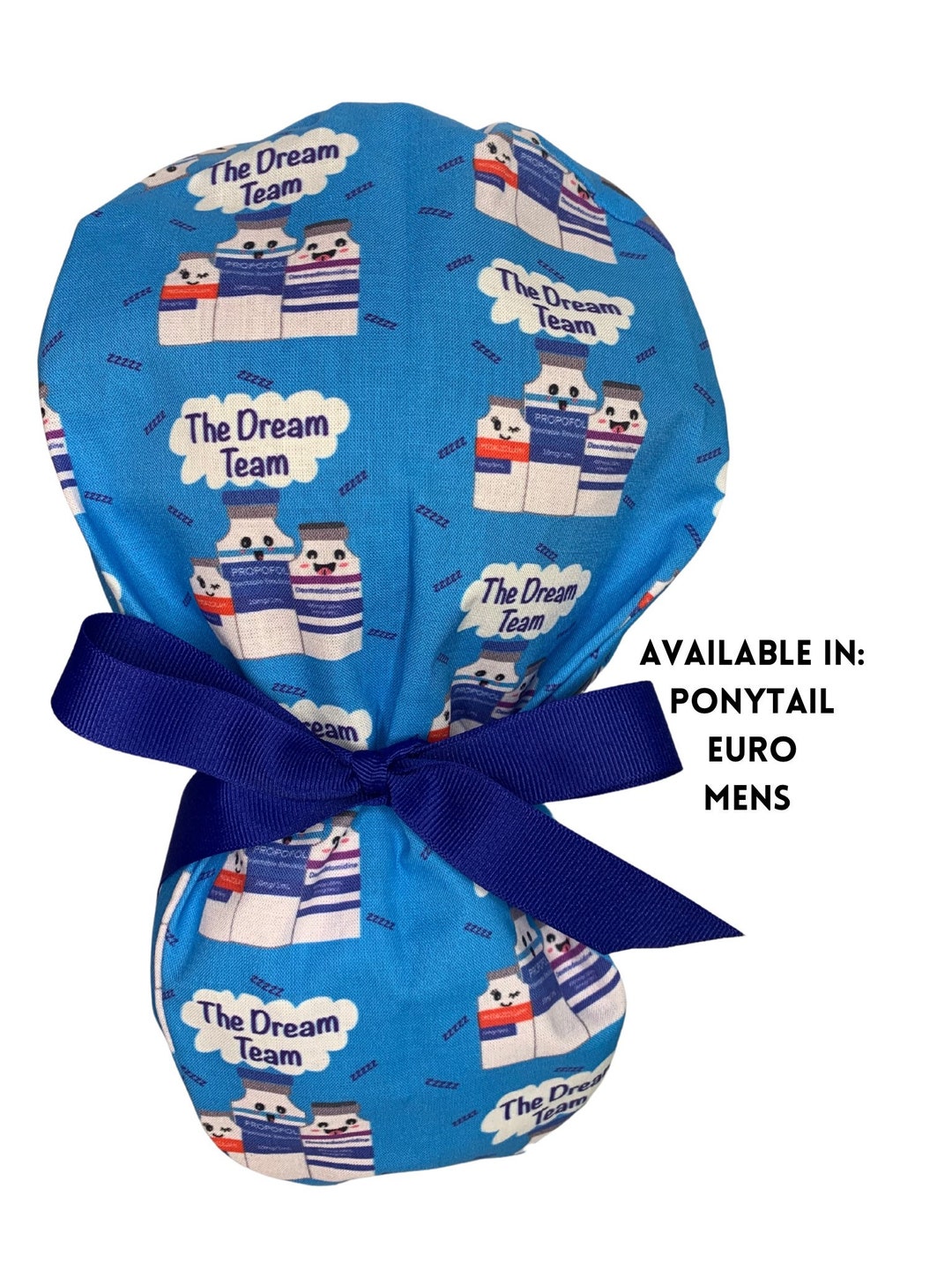 Louis + Phil the Dream Team Anesthesia Ribbon Tie Ponytail Scrub Cap - Etsy