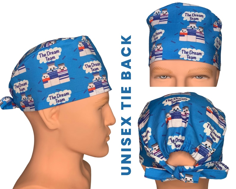 Louis + Phil the Dream Team Anesthesia Men's/unisex Tie Back Scrub Cap ...