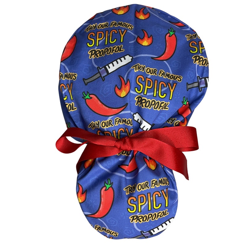 Louis + Phil Spicy Propofol Ribbon Tie Ponytail Scrub Cap - Etsy