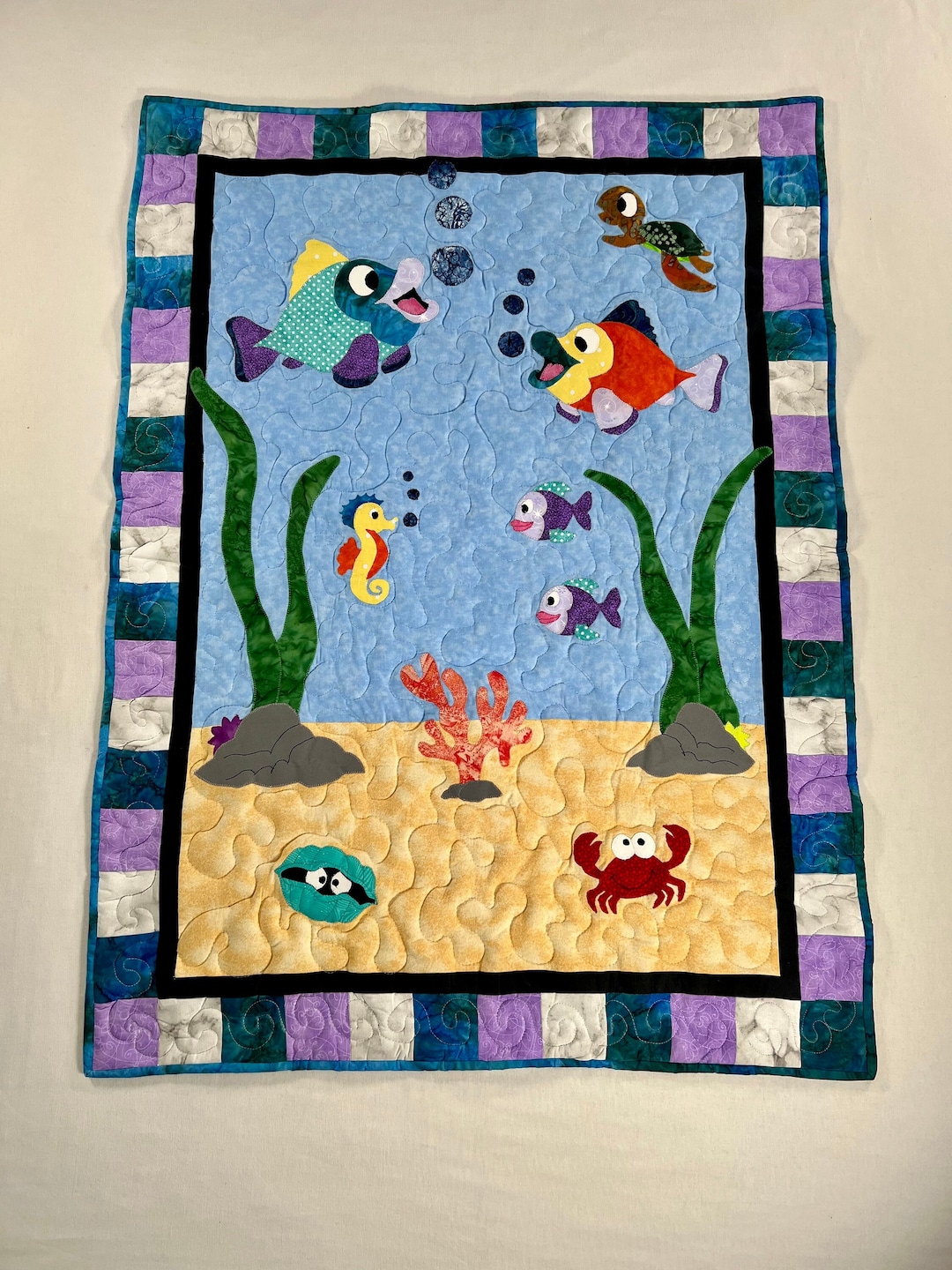 Premium Hand-made Baby Applique Quilt: 'UNDER THE SEA' - Etsy