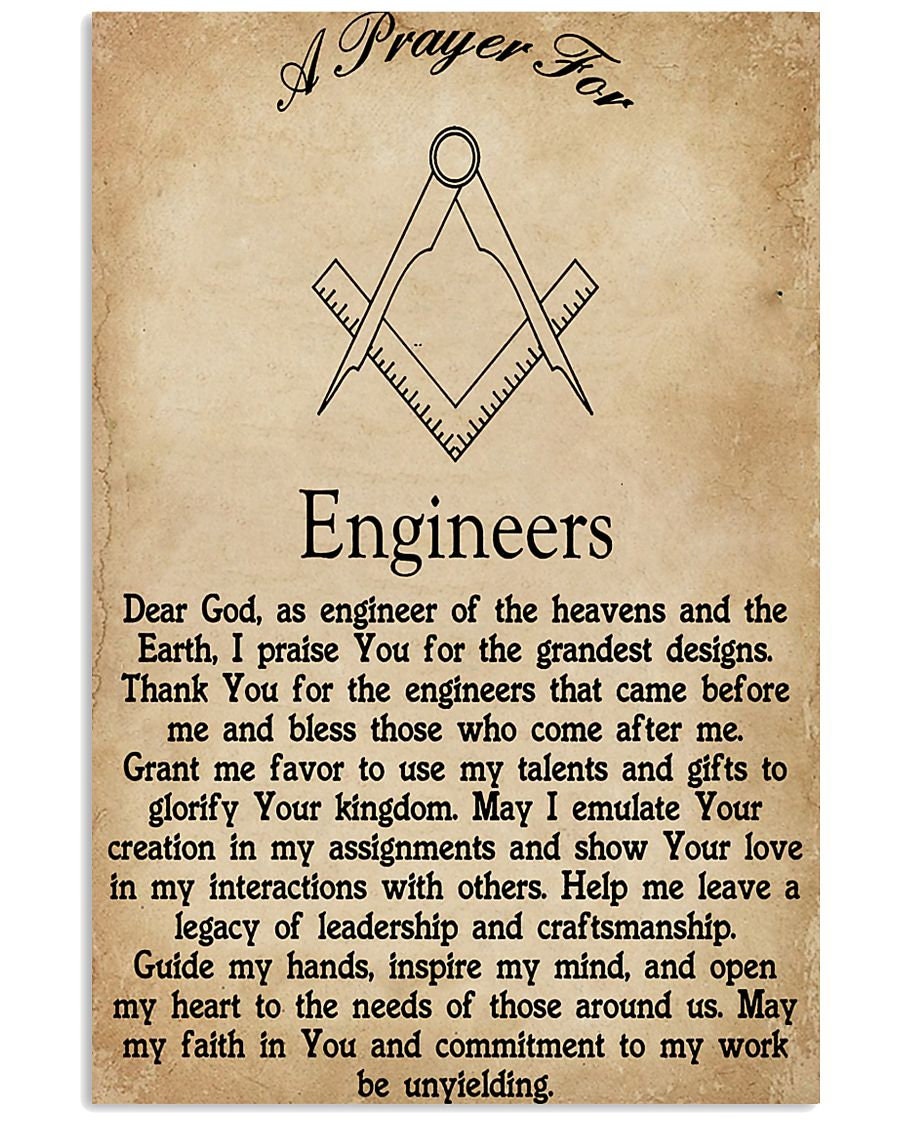 Prayer For Engineers Print Canvas Wall Art Poster House Sign | Etsy