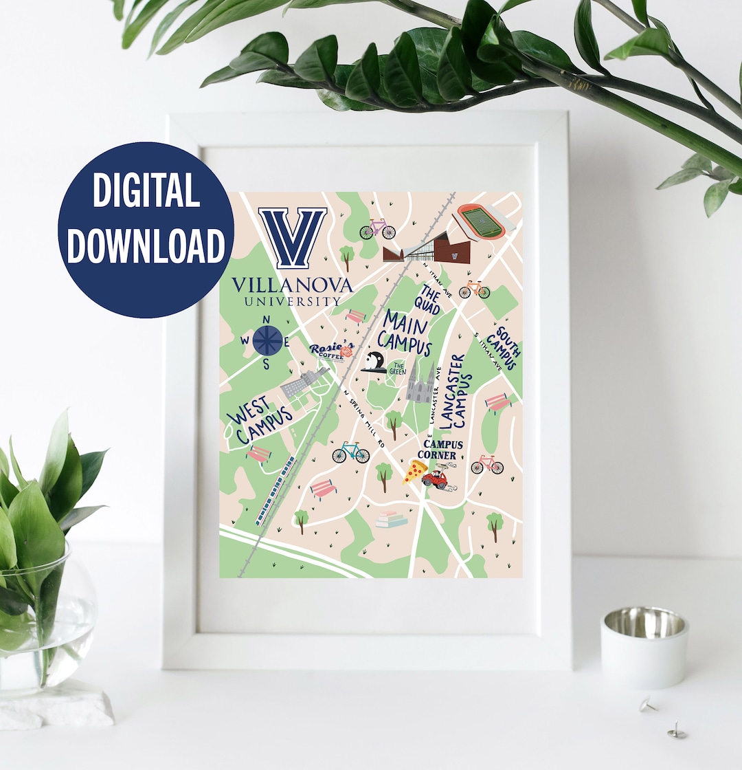 Villanova University Illustrated Map - Etsy