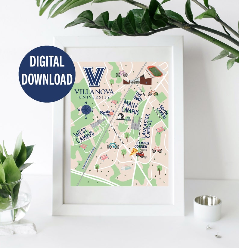 Villanova University Illustrated Map - Etsy