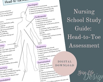 Head to Toe Nursing Physical Assessment Guide - Etsy