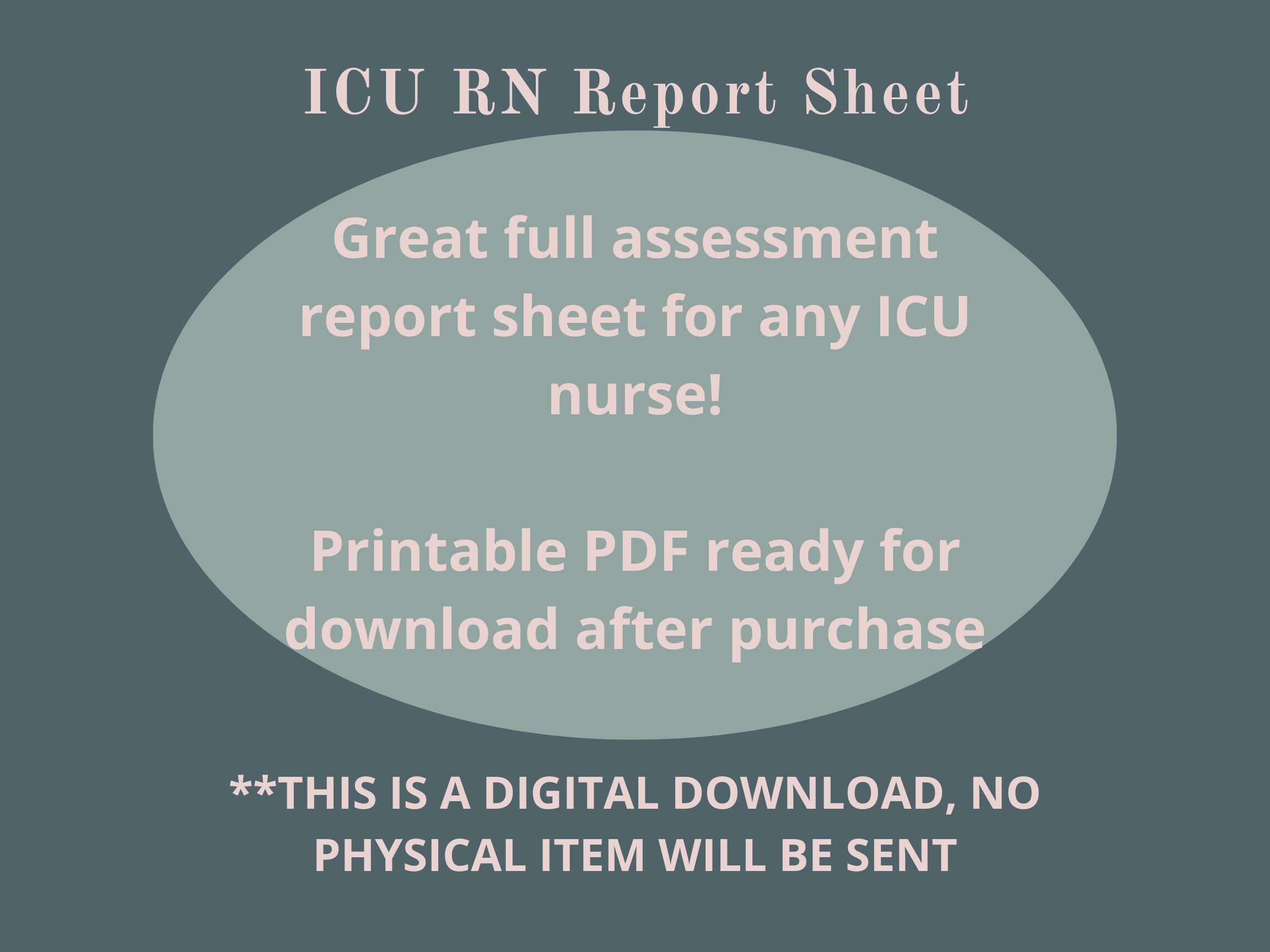 ICU RN PDF Printable Report Sheet - Etsy Australia