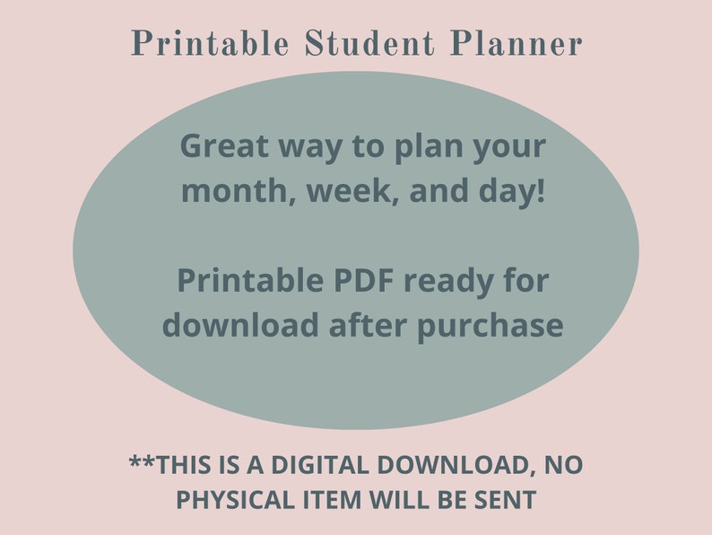 Student Planner Printable PDF - Etsy