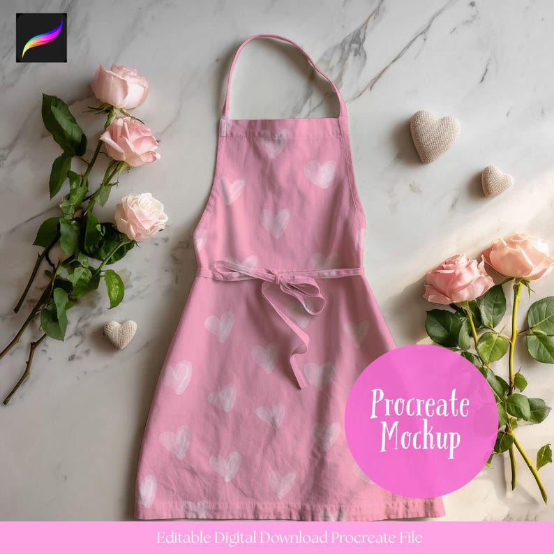 Procreate Apron Mockup, Valentines Mockup, Seamless File Mockup ...