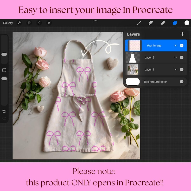 Procreate Apron Mockup, Valentines Mockup, Seamless File Mockup ...