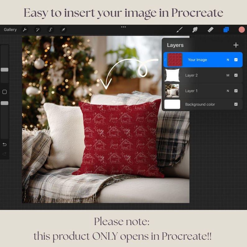 Christmas Pillow Procreate Mockup, Seamless File (digital Download) - Etsy