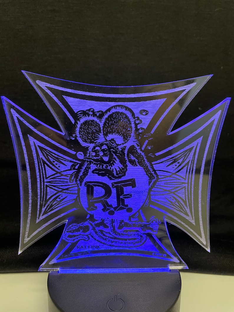 Iron Cross Rat Fink Acrylic Lamp - Etsy
