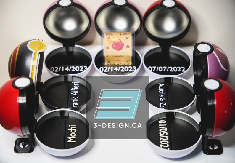 Pokemon Poke Ball Card Holder upcycled 3D Printed Mounts & - Etsy