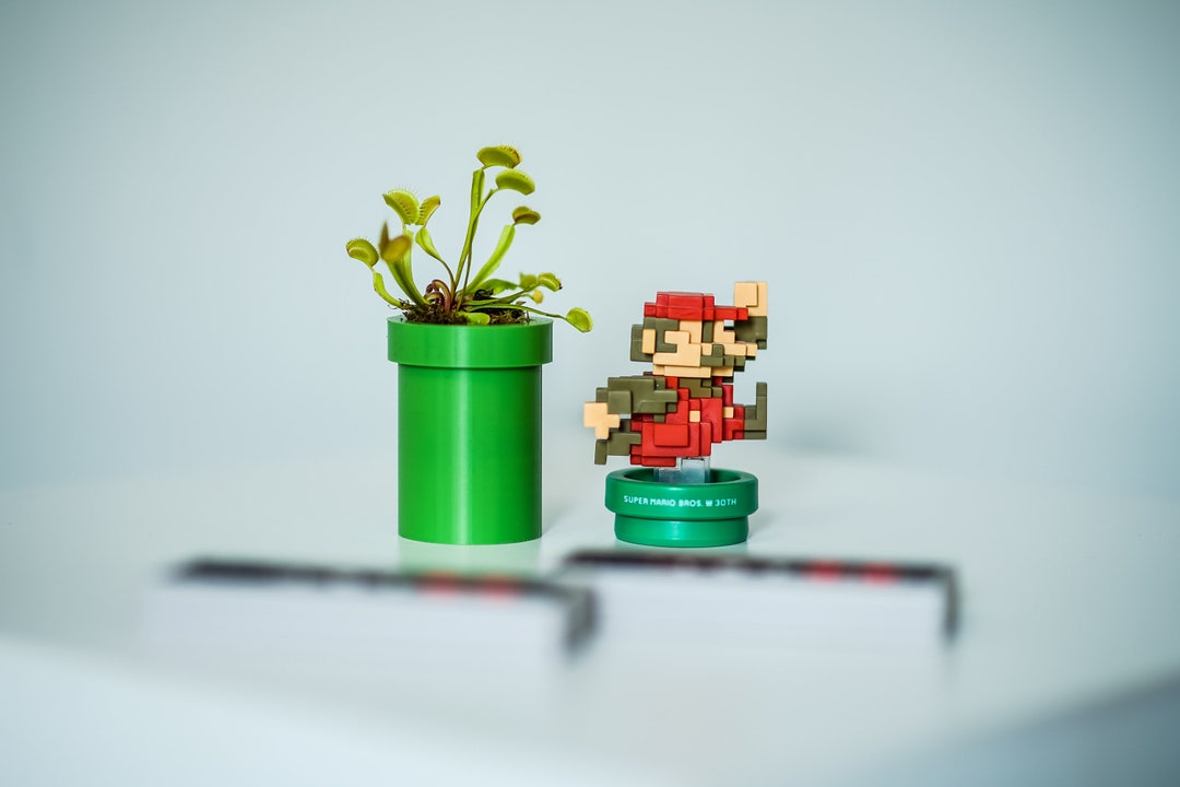 Warp Pipe Tube Planter - Super Mario 3D Printed | Retro Home / Office ...