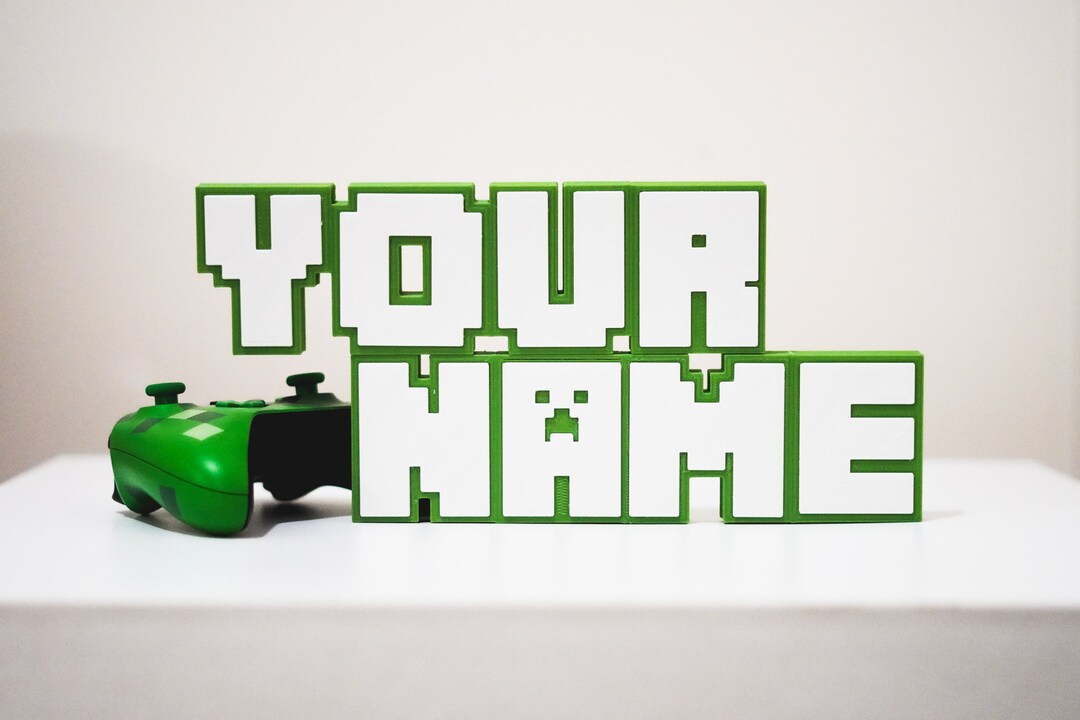 CUSTOMIZED MINECRAFT Inspired 3D Name Font - Many Options, Color ...