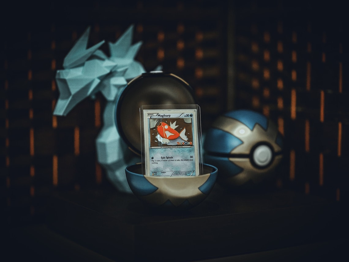 Pokemon Poke Ball Card Holder upcycled 3D Printed Mounts & - Etsy
