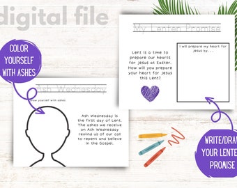 Ash Wednesday for Kids / Lent Printable for Kids / Lenten Activities ...