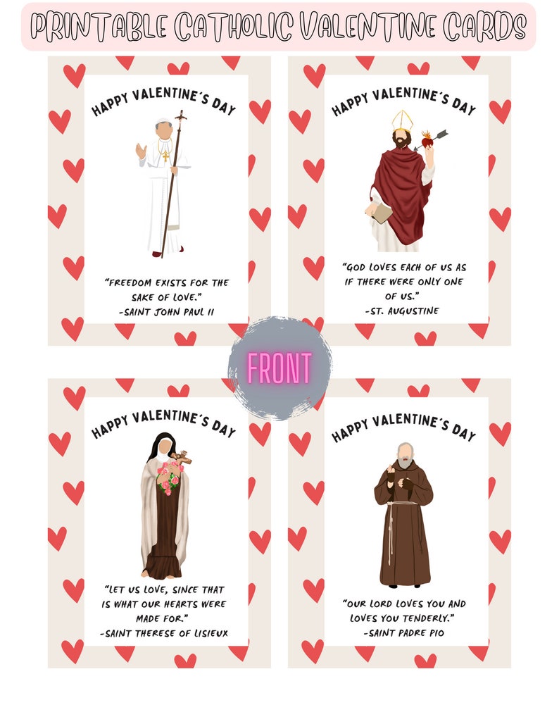 Printable Catholic Valentine's Day Card / Saint Cards / Catholic ...