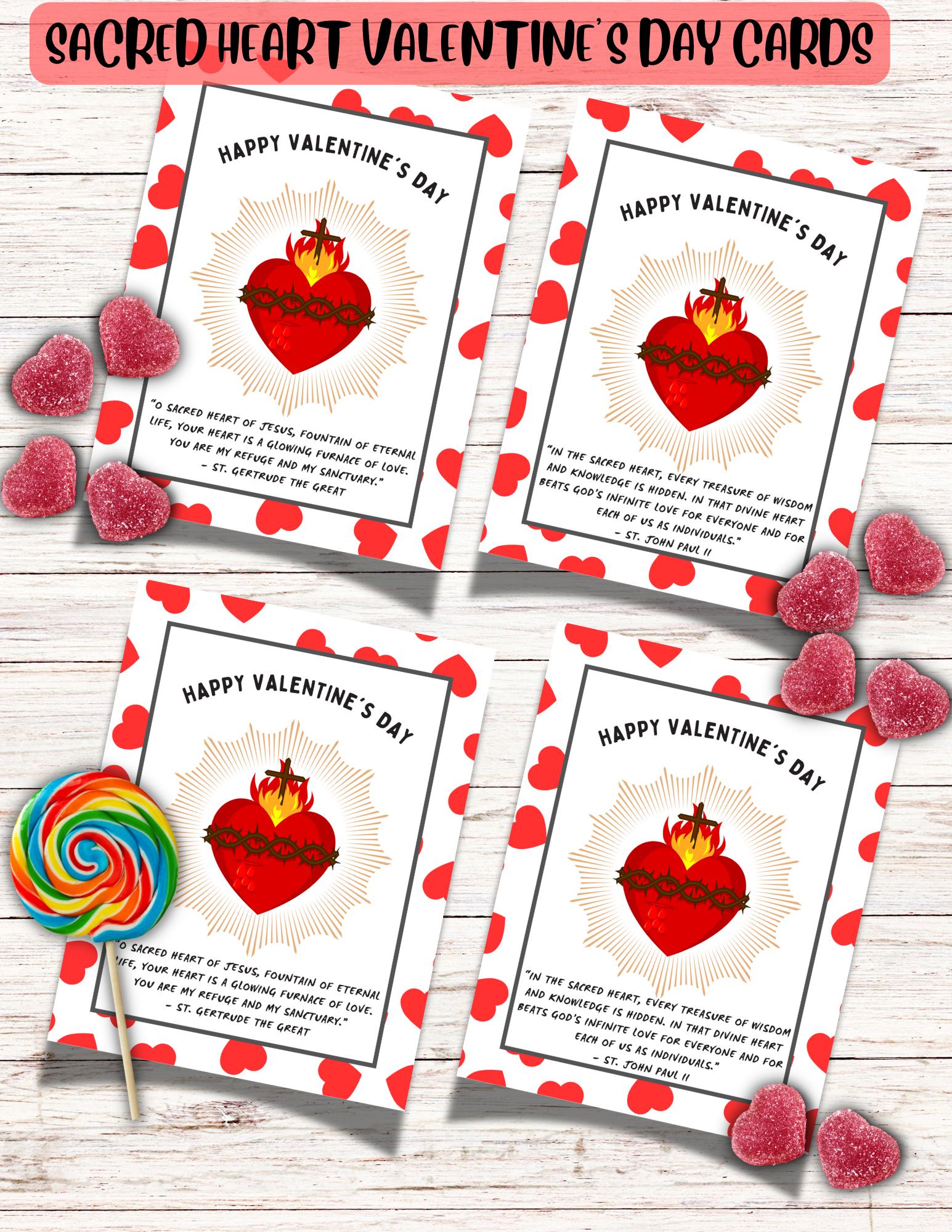 Printable Sacred Heart Valentine's Day Card / Saint Cards / Catholic ...
