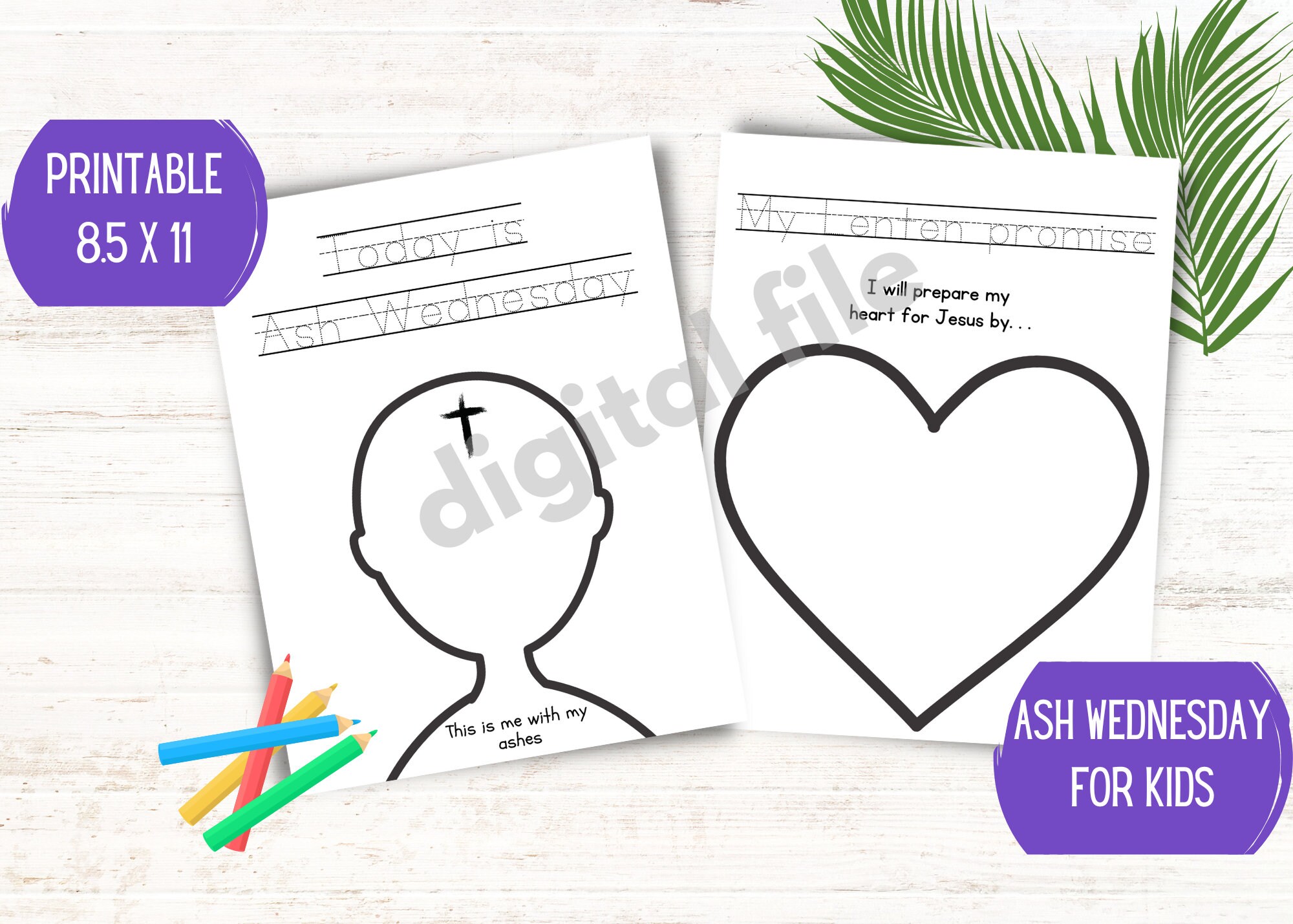 Ash Wednesday for Kids / Lent Printable for Kids / Lenten Activities ...