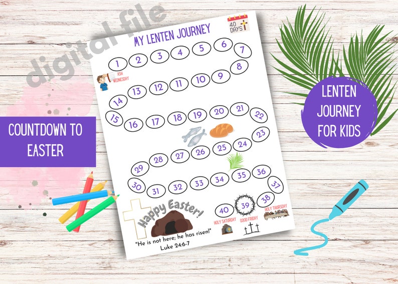 Lenten Countdown Printable for Kids / Countdown to Easter / My Lenten ...