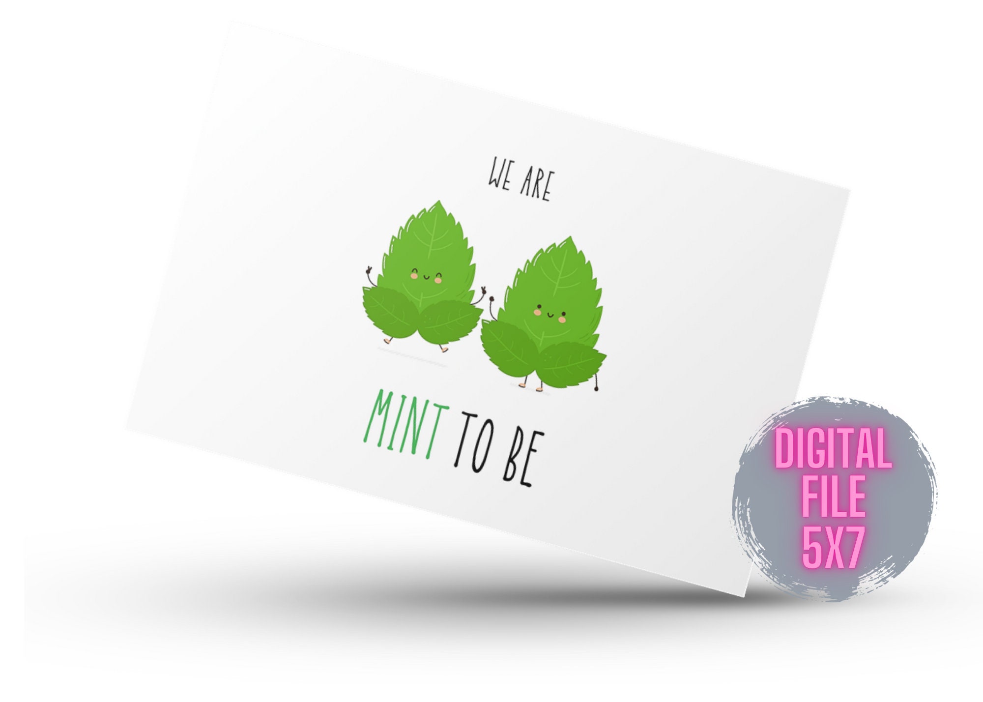 We Are "mint" to Be Valentine's Day Card, Printable, Mint Pun Card ...
