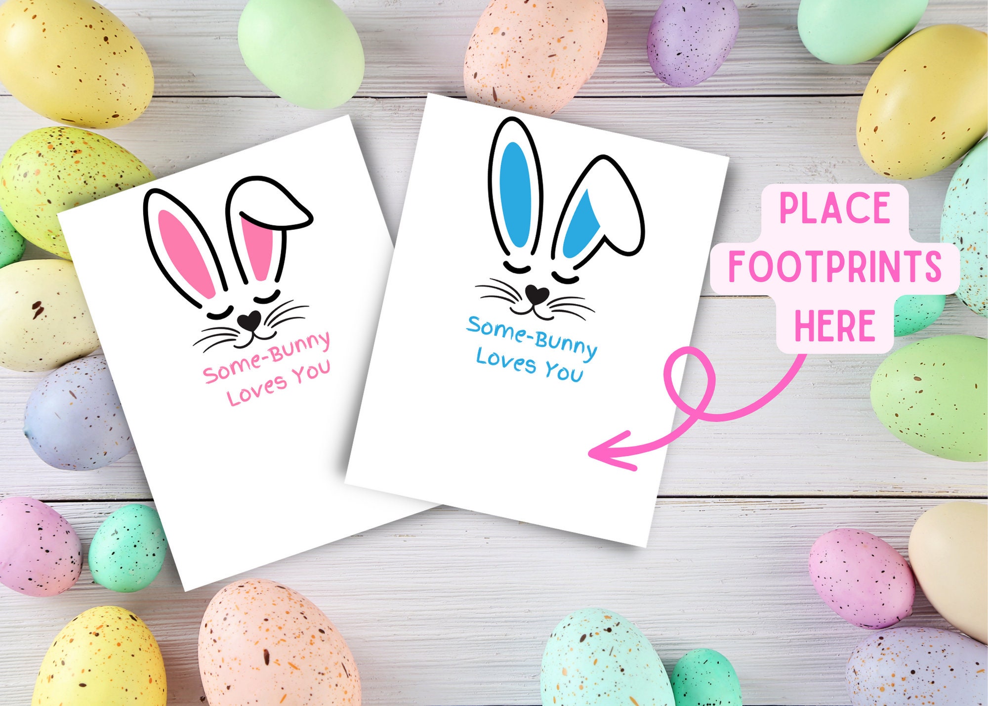 Printable Easter Footprint Craft / Some Bunny Loves You / Baby Easter ...
