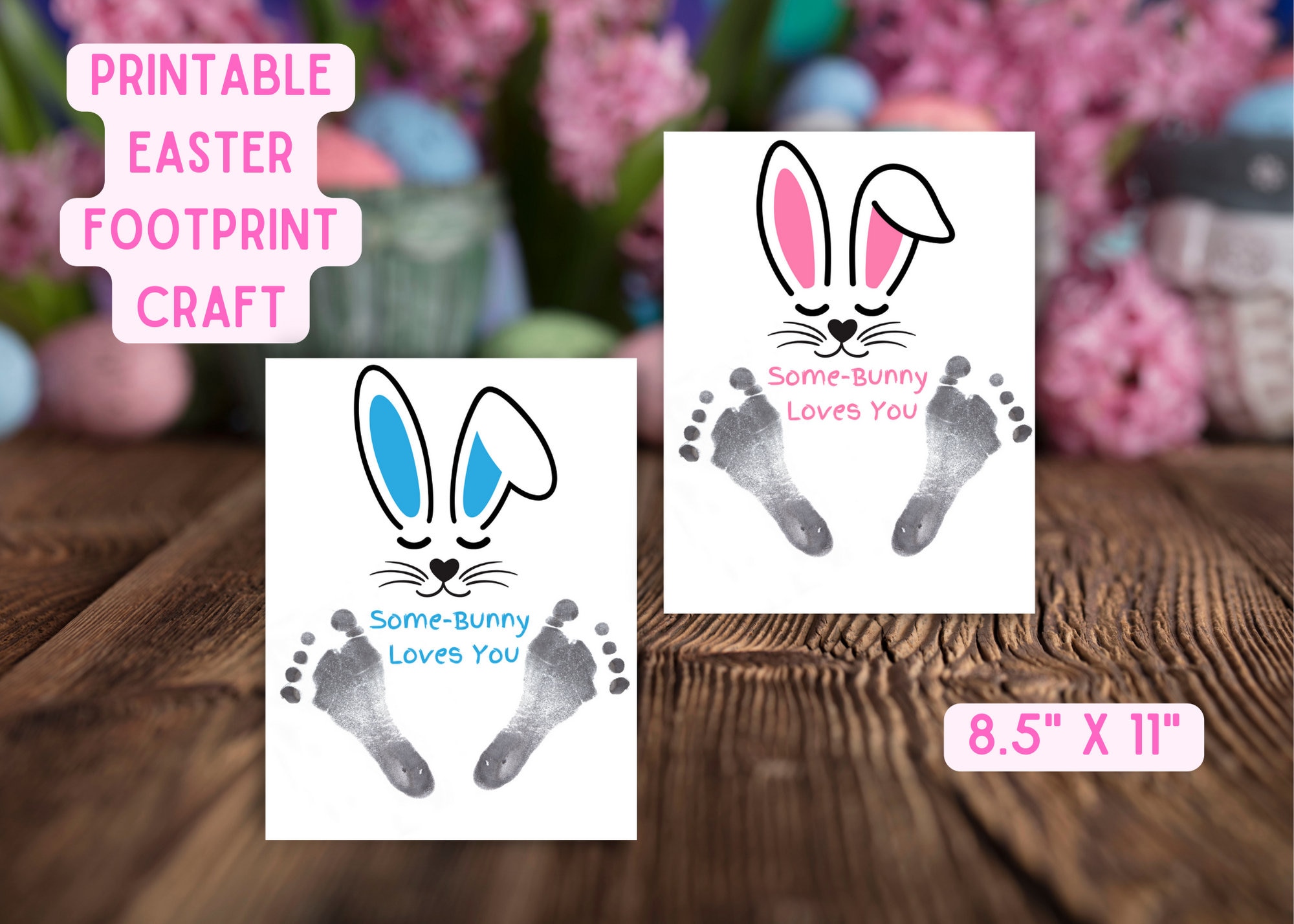 Printable Easter Footprint Craft / Some Bunny Loves You / Baby Easter ...