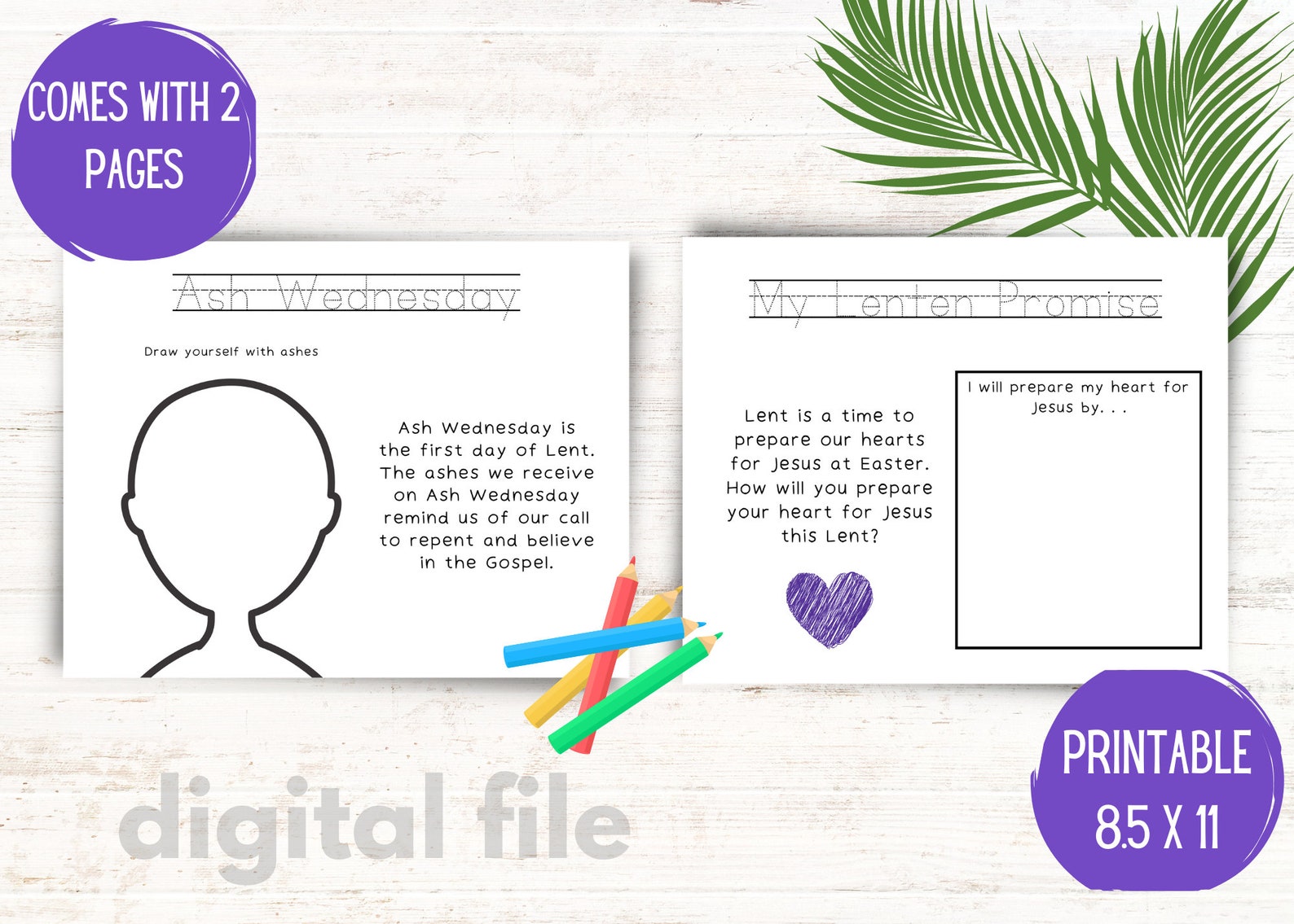 Ash Wednesday for Kids / Lent Printable for Kids / Lenten Activities ...