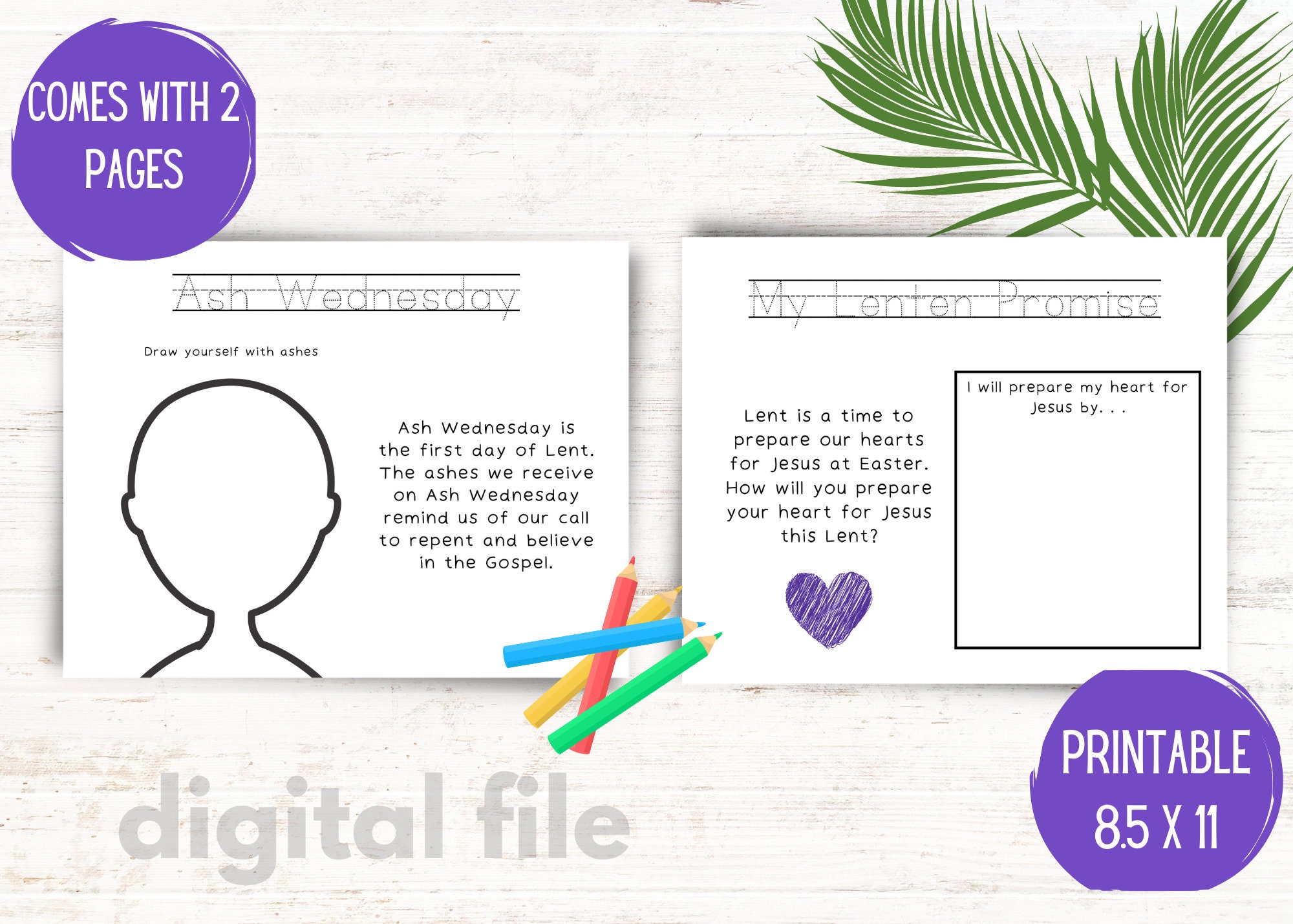 Ash Wednesday for Kids / Lent Printable for Kids / Lenten Activities ...