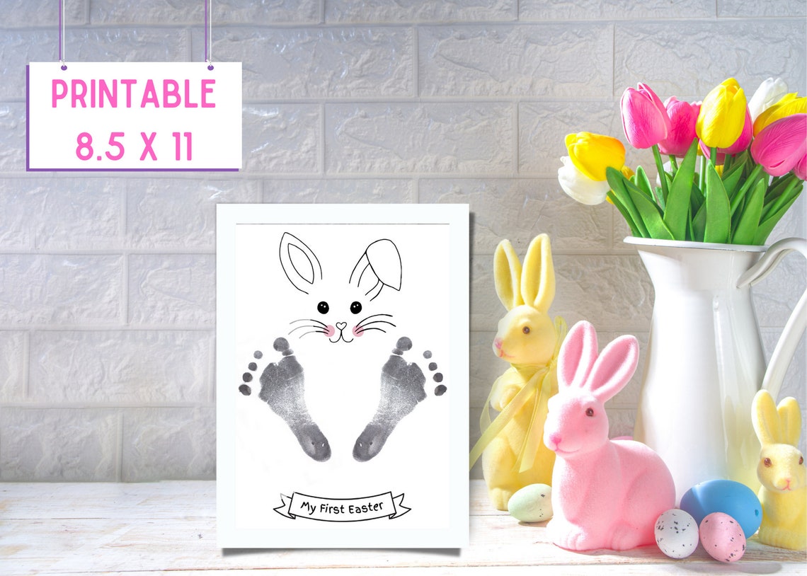 My First Easter Footprint Craft / Printable Easter Footprint Craft ...