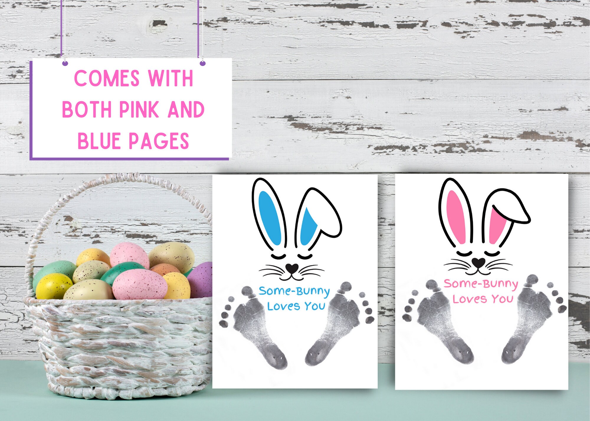 Printable Easter Footprint Craft / Some Bunny Loves You / Baby Easter ...