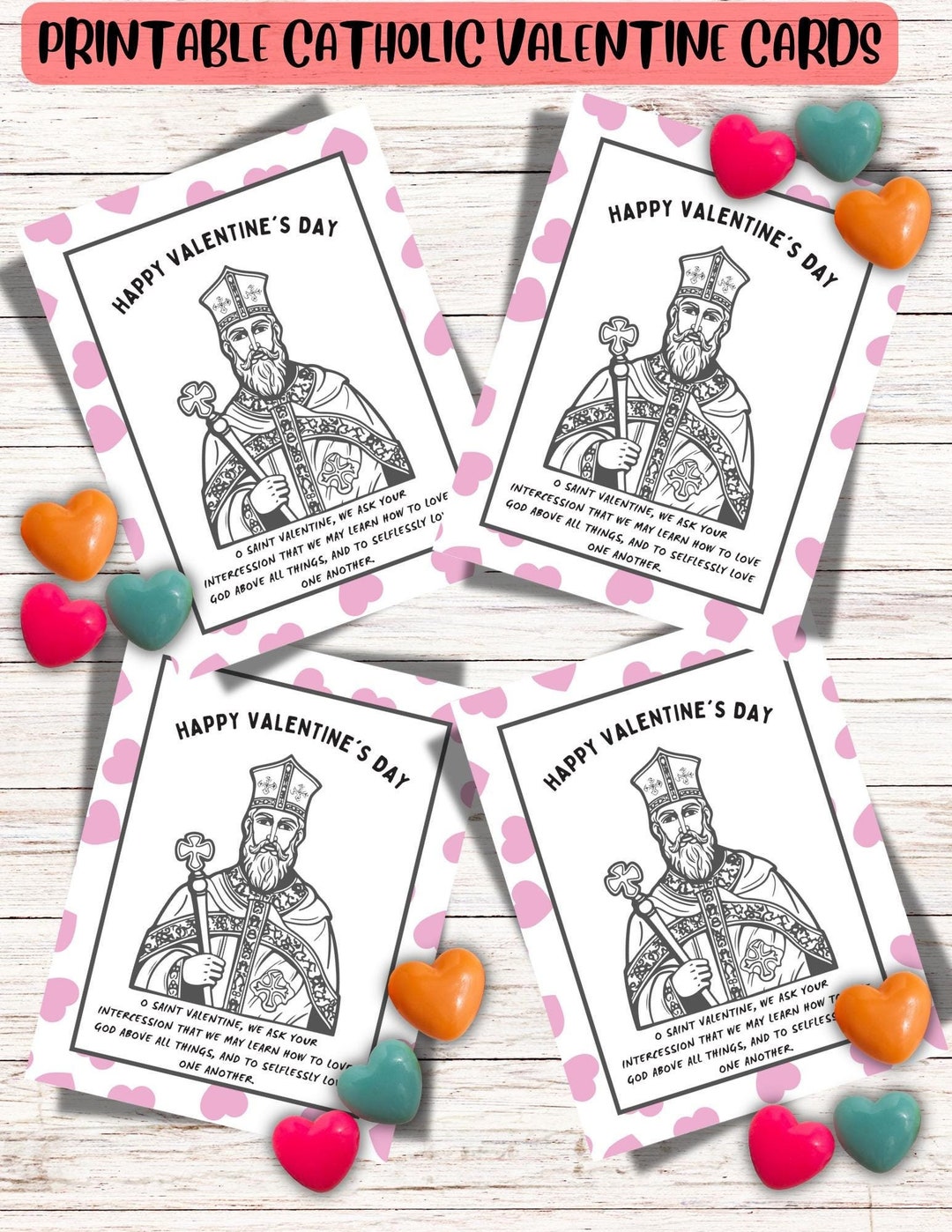 Printable Catholic Saint Valentine's Day Card / Saint Cards /catholic ...