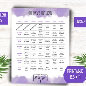 Printable Catholic 40 Days of Lent Activities for Kids / Lent Calendar ...